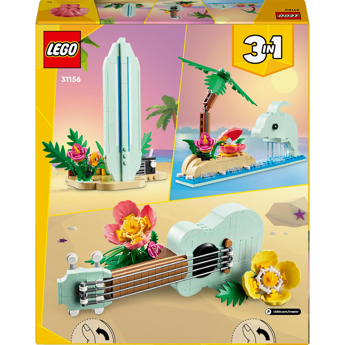 LEGO® Creator 3-in-1 Tropical Ukulele Toy Instruments Set 31156 – Pops Toys