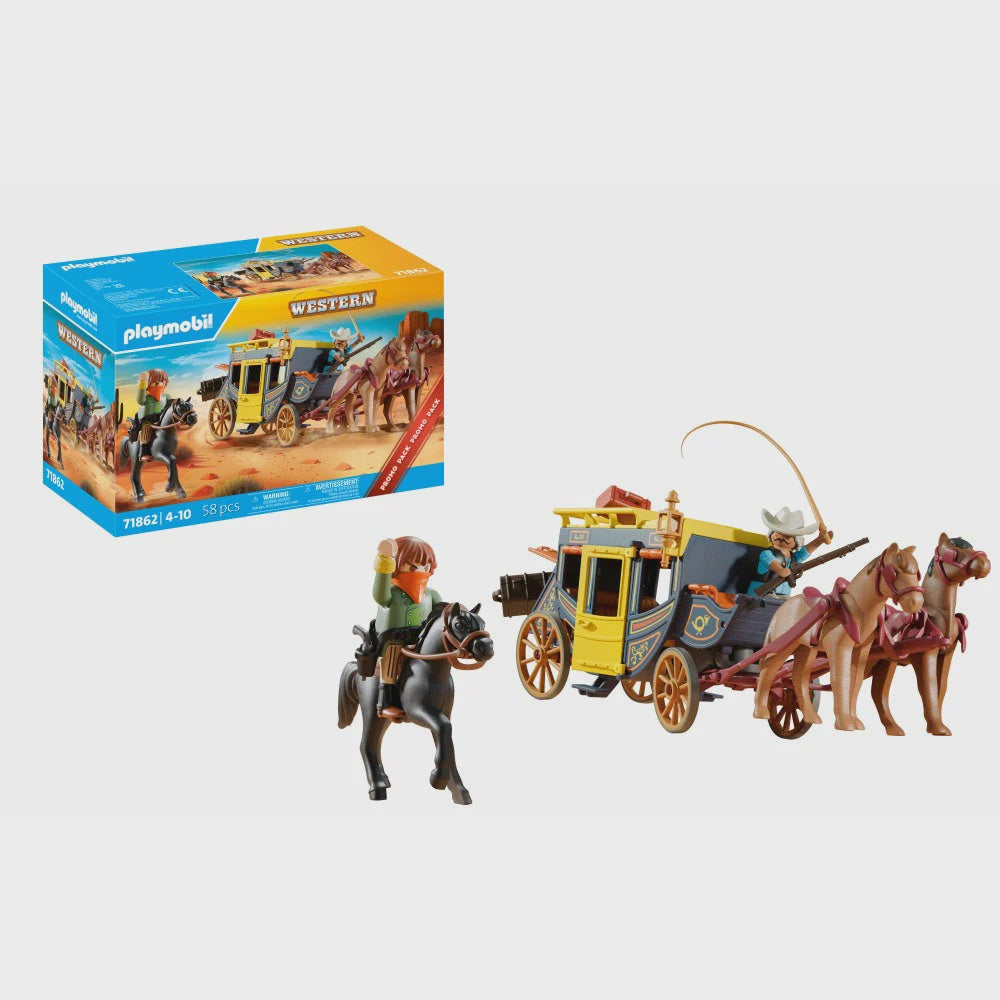 71862 Playmobil Wild West Stagecoach – Pops Toys