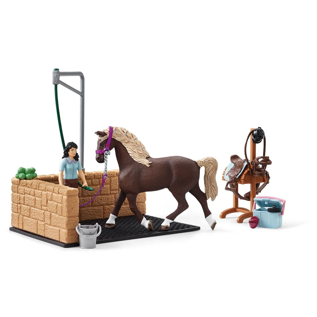 42438 Schleich Horse Club - Washing Area with Emily & Luna Box Damag ...