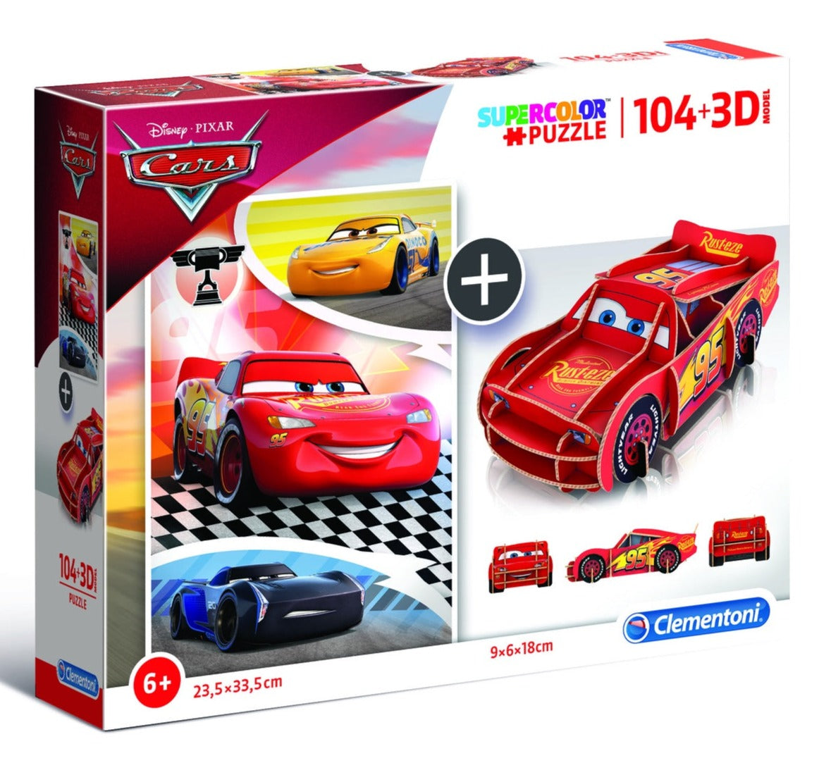 Clementoni Disney Cars - 104 pcs - Puzzle 104 + 3D Model – Pops Toys
